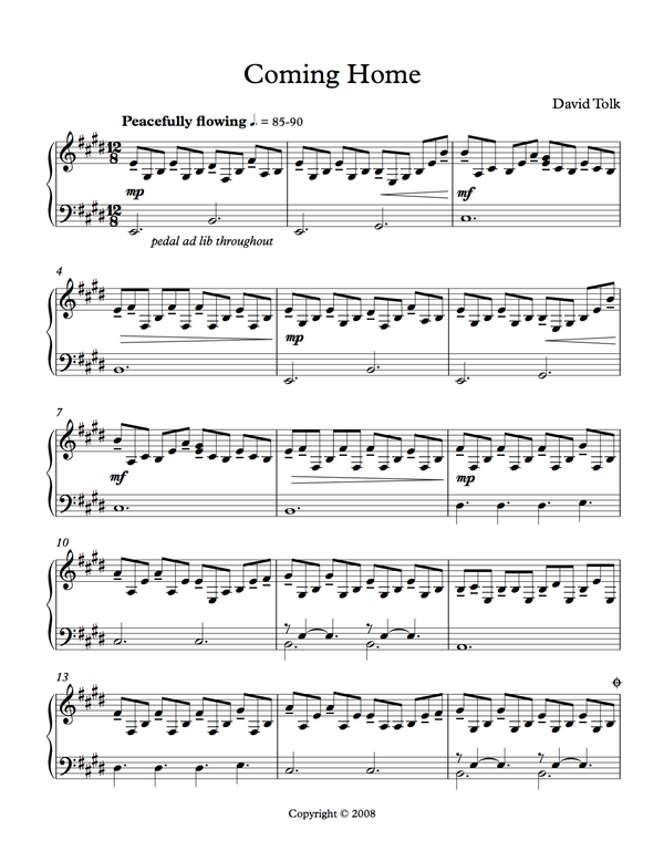 David Tolk - New Age Piano - Sheet Music