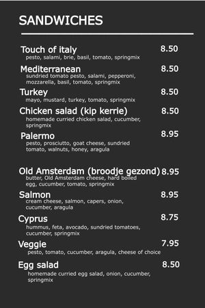 Dubbel Dutch - Menu