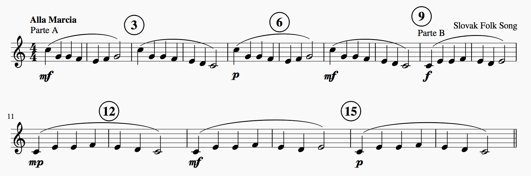 Composición musical (parte VI: La forma binaria o a dos partes)