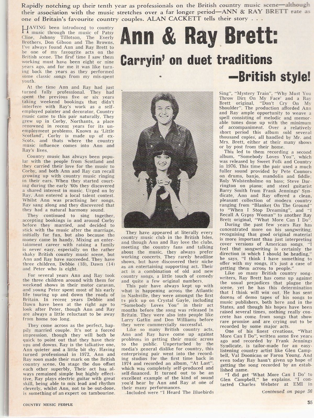 Alan Cackett - Ann & Ray Brett: Carryin' on duet traditions – British ...