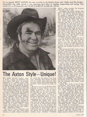 Alan Cackett - Hoyt Axton: The Axton Style - Unique!