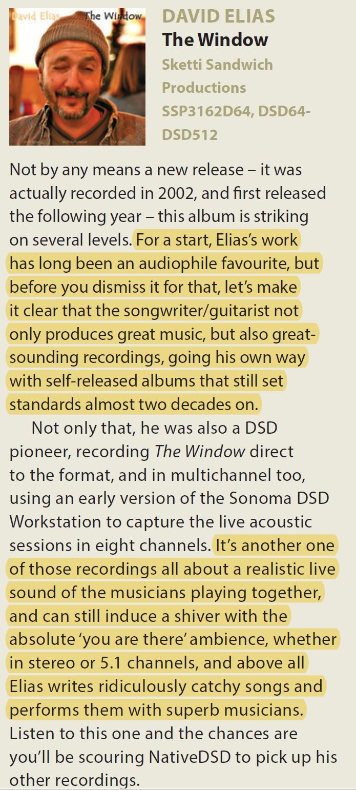 David Elias - DSD and MQA Singer-Songwriter