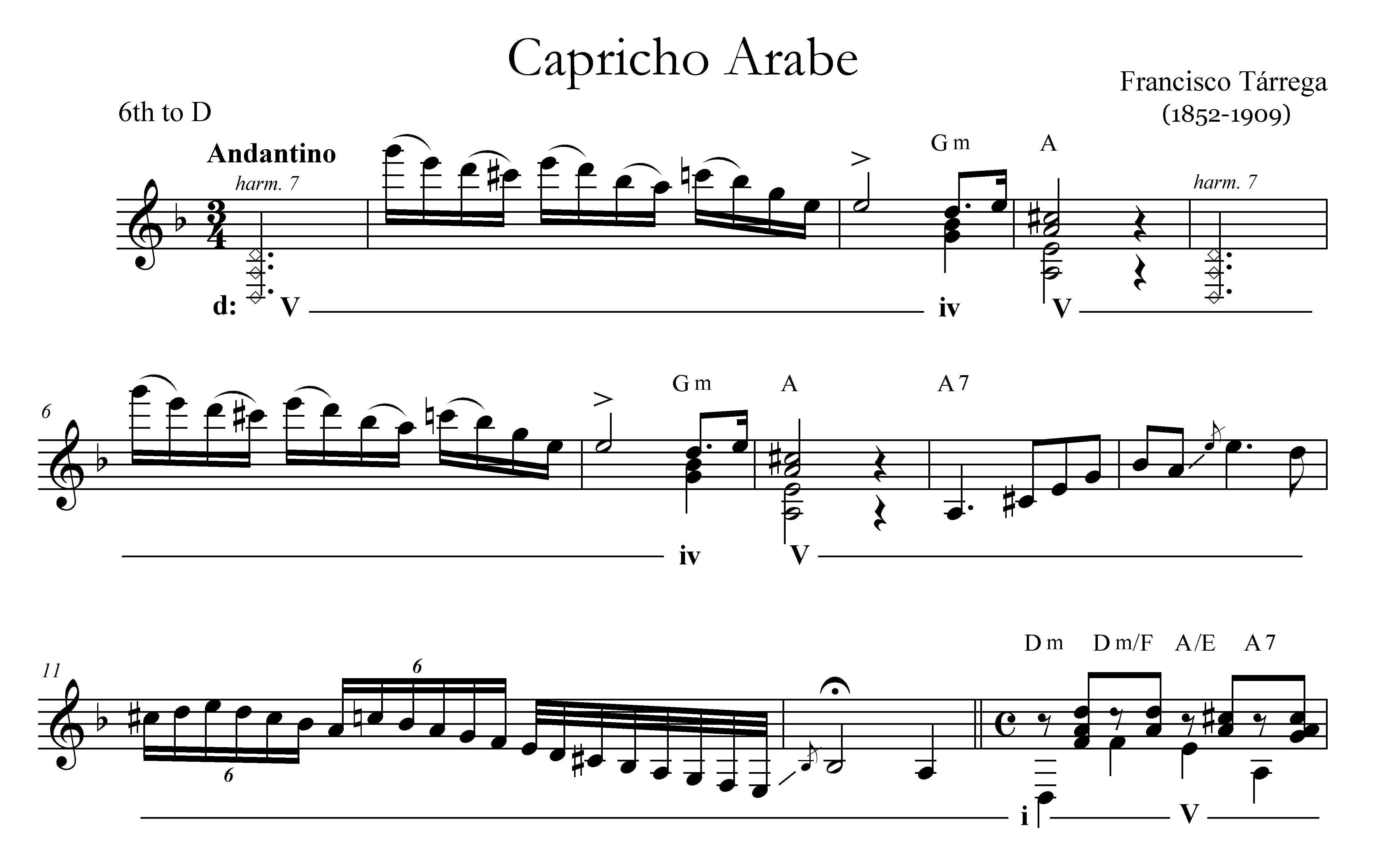 Capricho Arabe, Francisco Tárrega - A Harmonic Analysis