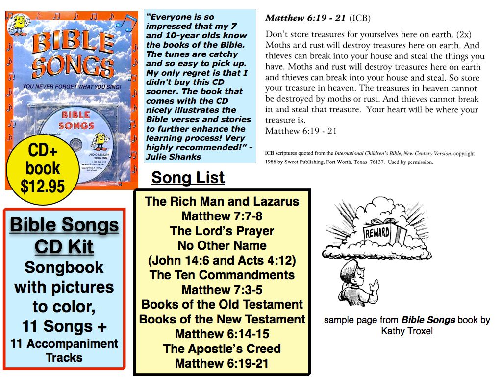 Kathy Troxel / Audio Memory (800)365-SING call to order - Bible Songs ...