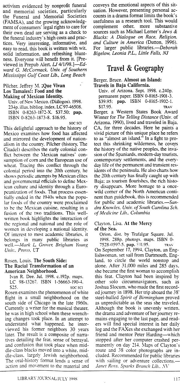 Louis Rosen - THE SOUTH SIDE (Book) - Press