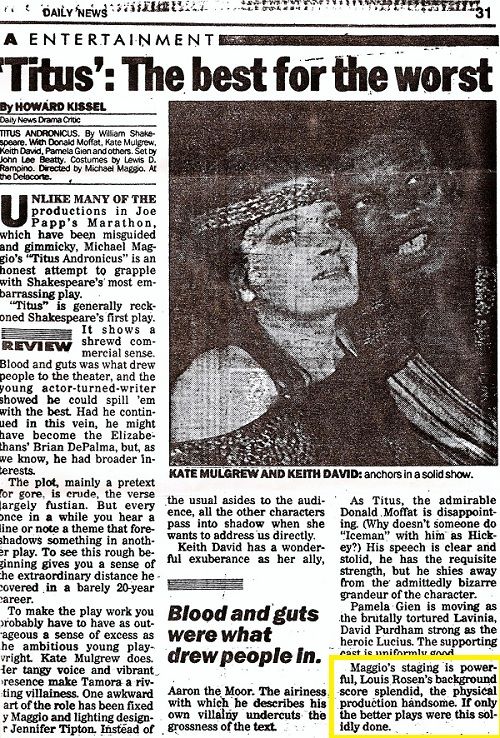 Louis Rosen - MUSIC FOR SHAKESPEARE & IBSEN - Press