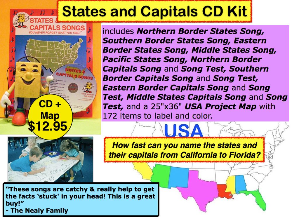 Audio Memory-Kathy Troxel (800)365-SING Educational Music/Books - Geography