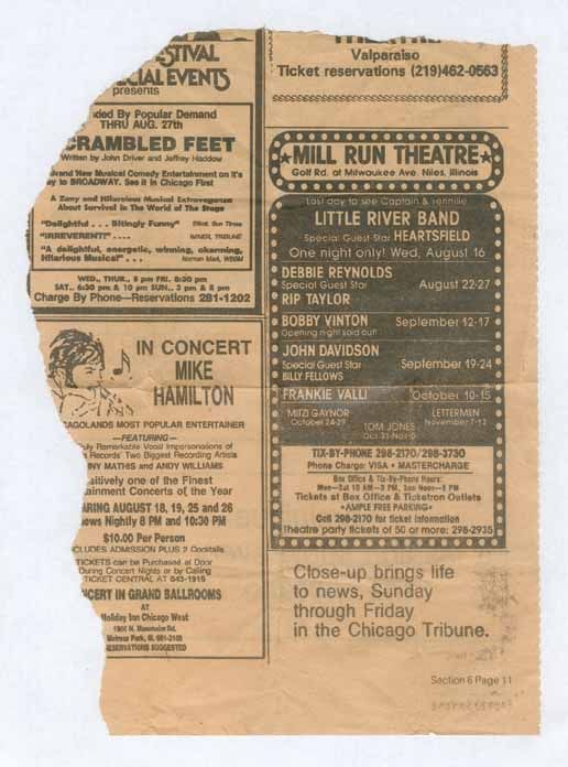 Heartsfield - Mill Run Theater Ad