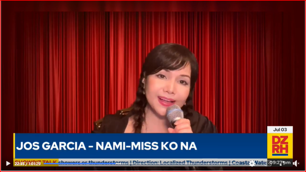 Jos Garcia guesting on DZRH "Showbiz Talk" hosted by Morly Alinio promoting her new single "NAMI ...