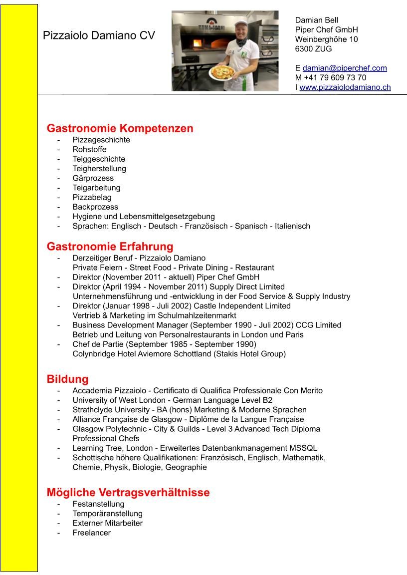 pizzaiolodamiano.ch - Pizzaiolo Damiano - Experience