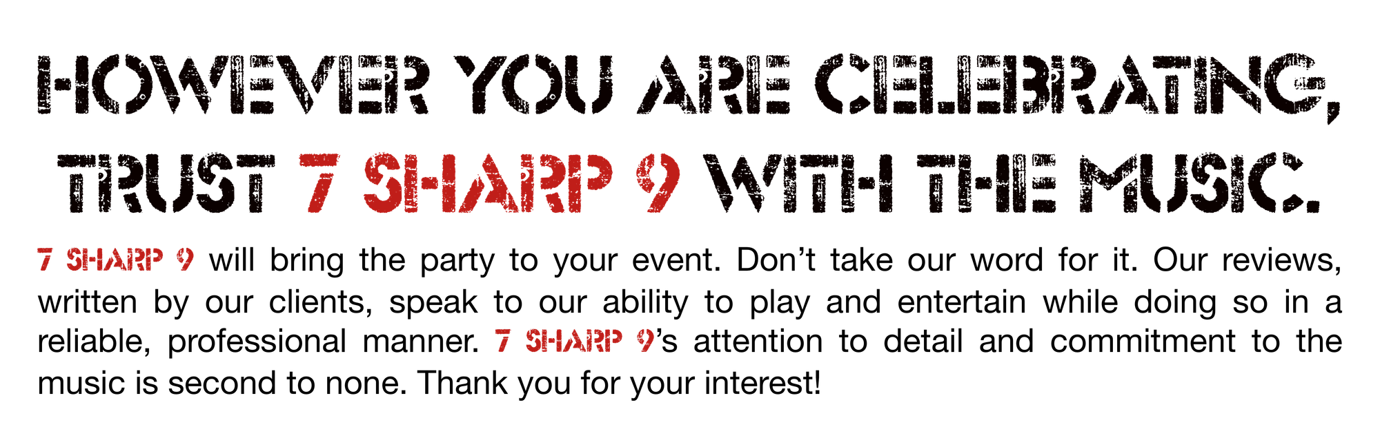 sevensharpnine.com - Weddings/Corporate Events/Covers