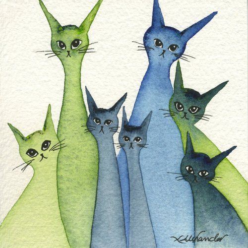 Whimsical Cat Art