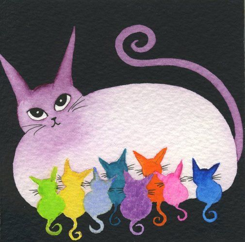 Whimsical Cat Art