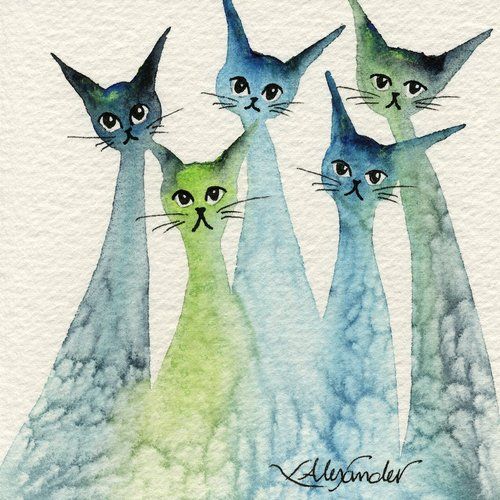 Whimsical Cat Art