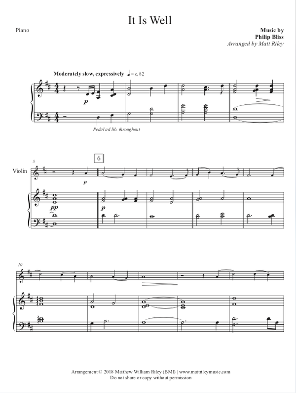 Matt Riley - It Is Well - Violin