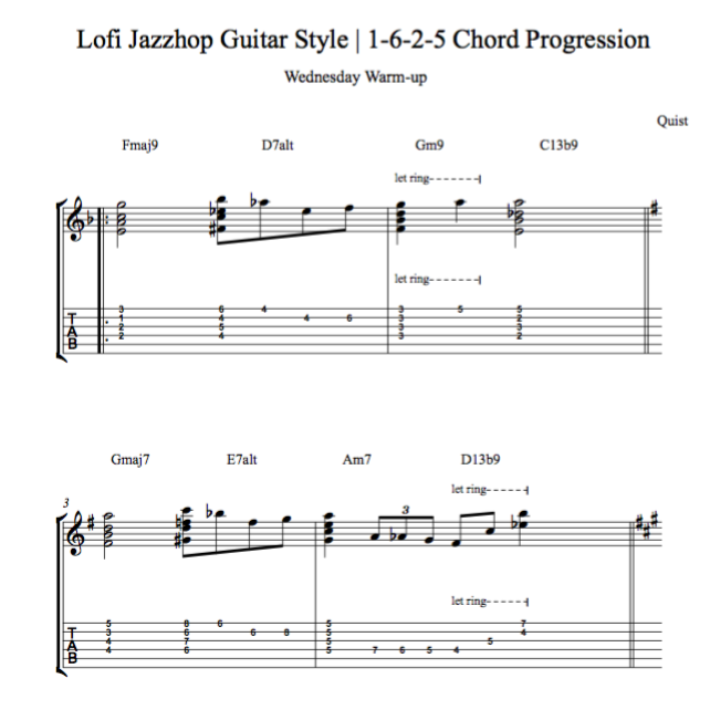 Lofi Jazzhop Guitar Style 1 6 2 5 Chord Progression Wednesday Warm lofi-jazzhop-guitar-style-1-6-2-5-chord-progression-wednesday-warm